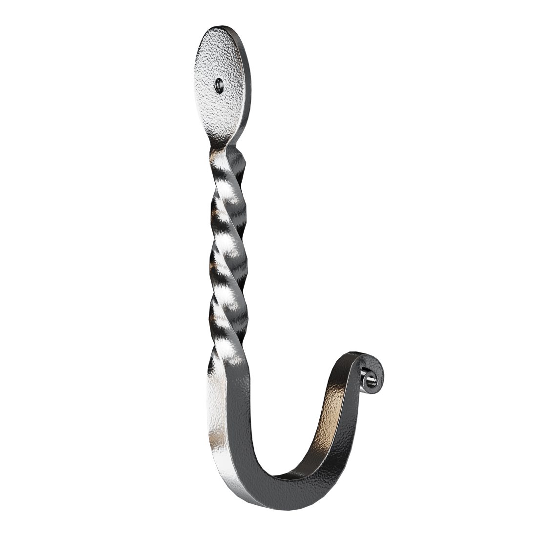 Wrought Iron Twisted Hooks 4.5" Wall Mount Hanger - 3D Model for Corona