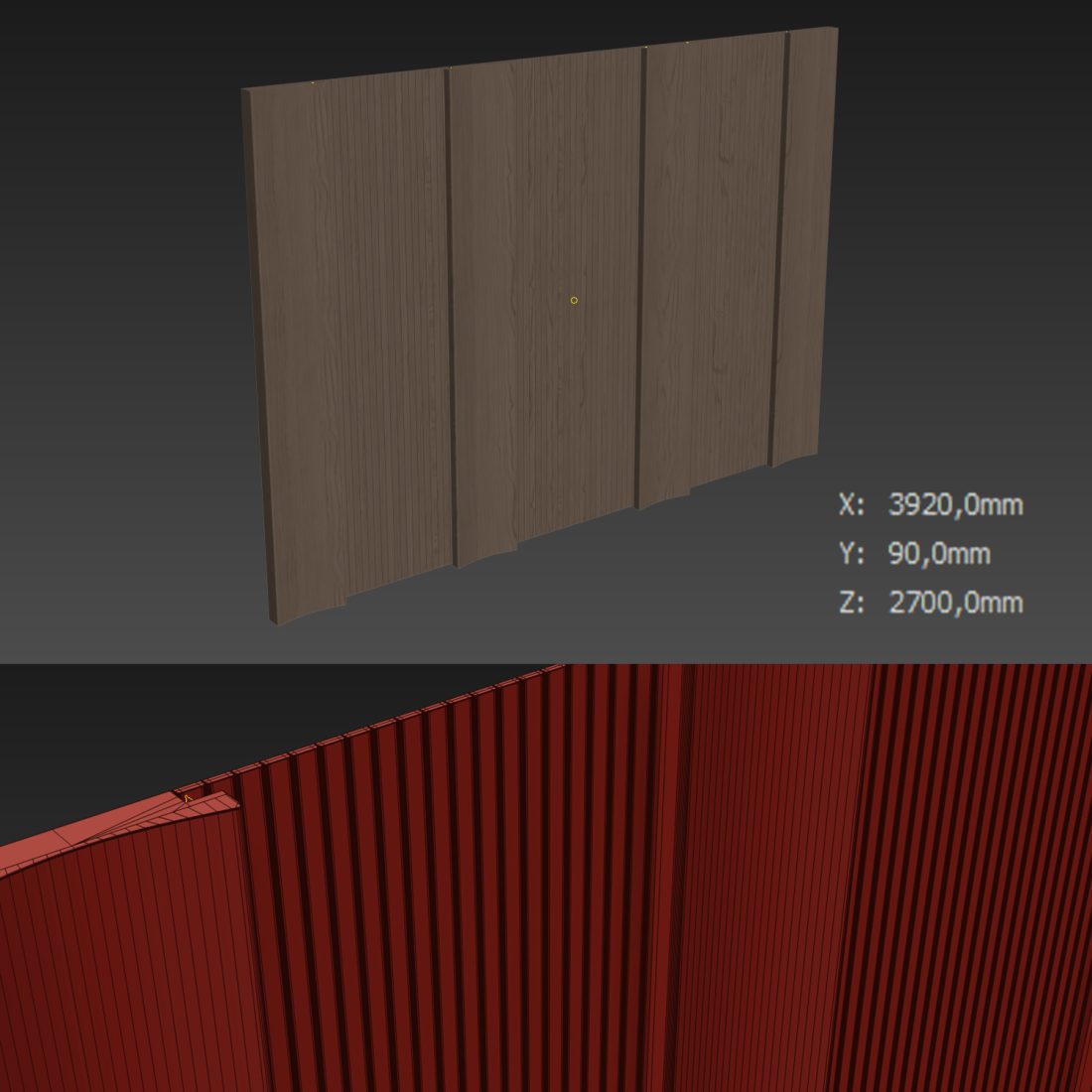 Decorative V29 Wall Panels - 3D Model for VRay