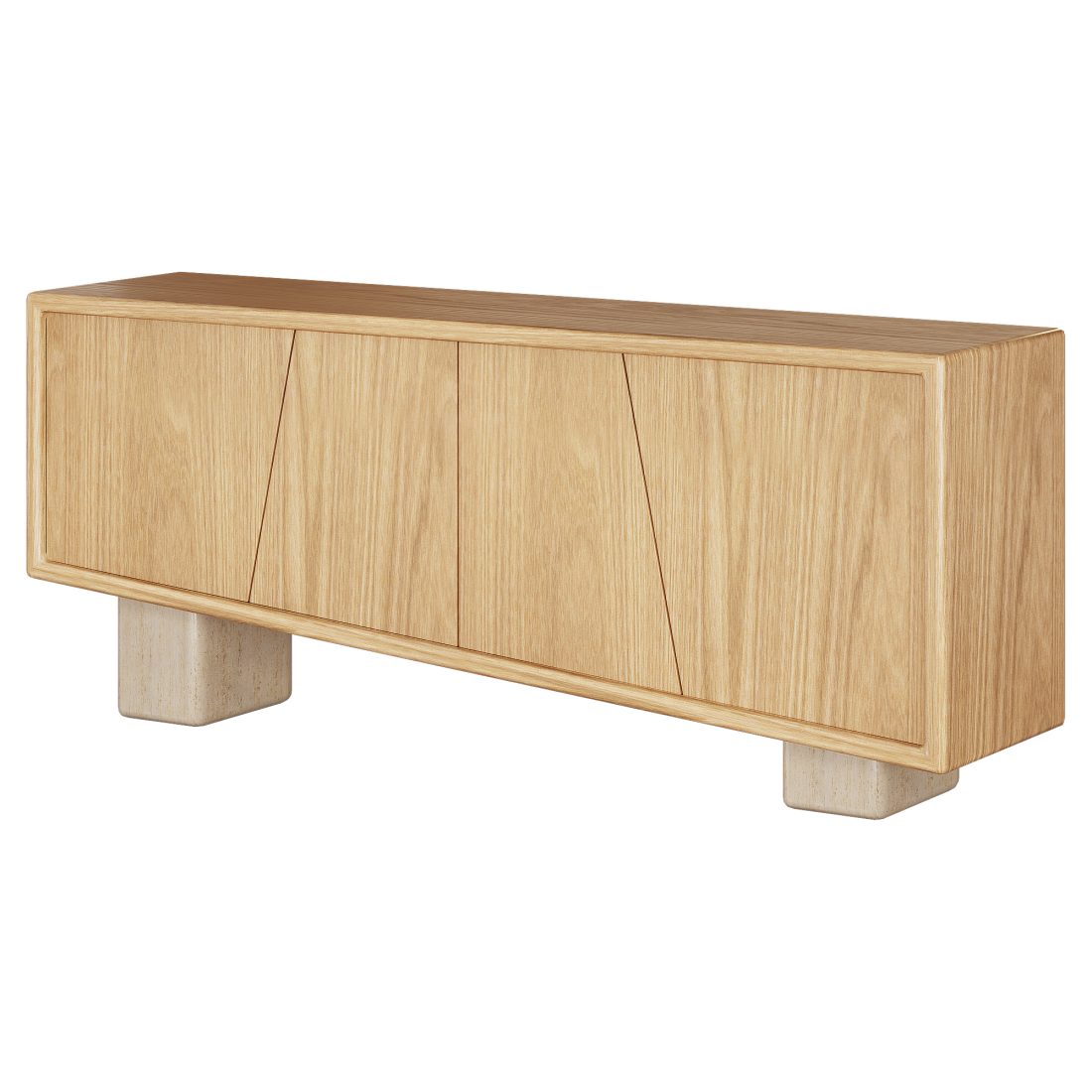 Tundra Wood Chest Of Drawers With Travertine Legs 3D Model for Corona ...
