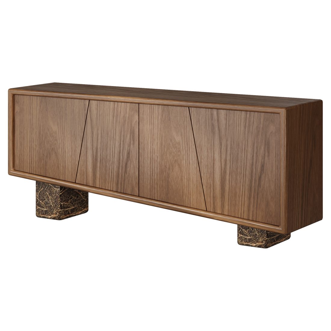 Tundra Wood Chest Of Drawers With Travertine Legs 3D Model for Corona ...