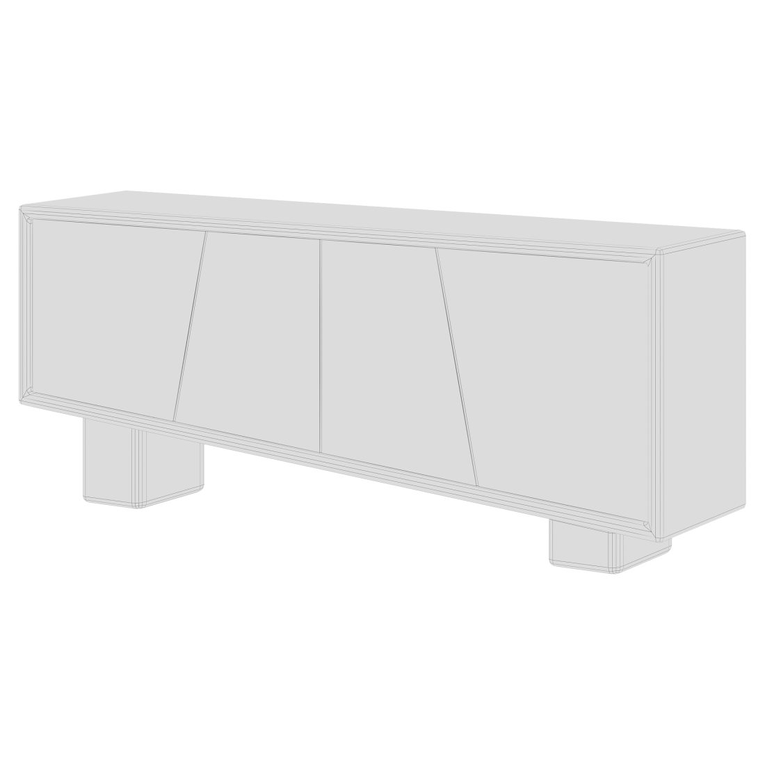 Tundra Wood Chest Of Drawers With Travertine Legs 3D Model for Corona ...