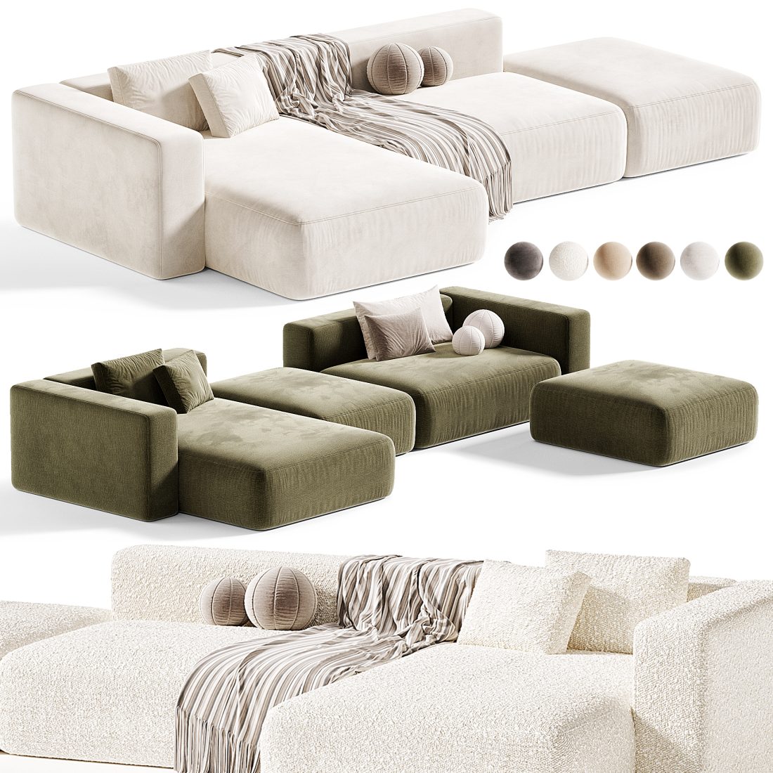 Bari Sofa Costa Bella - 3D Model for Corona