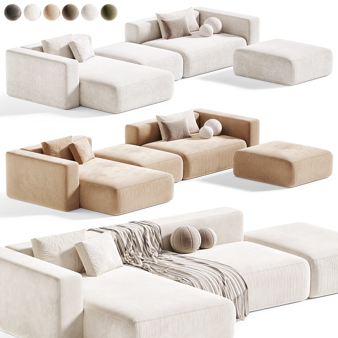 Bari Sofa Costa Bella - 3D Model for Corona