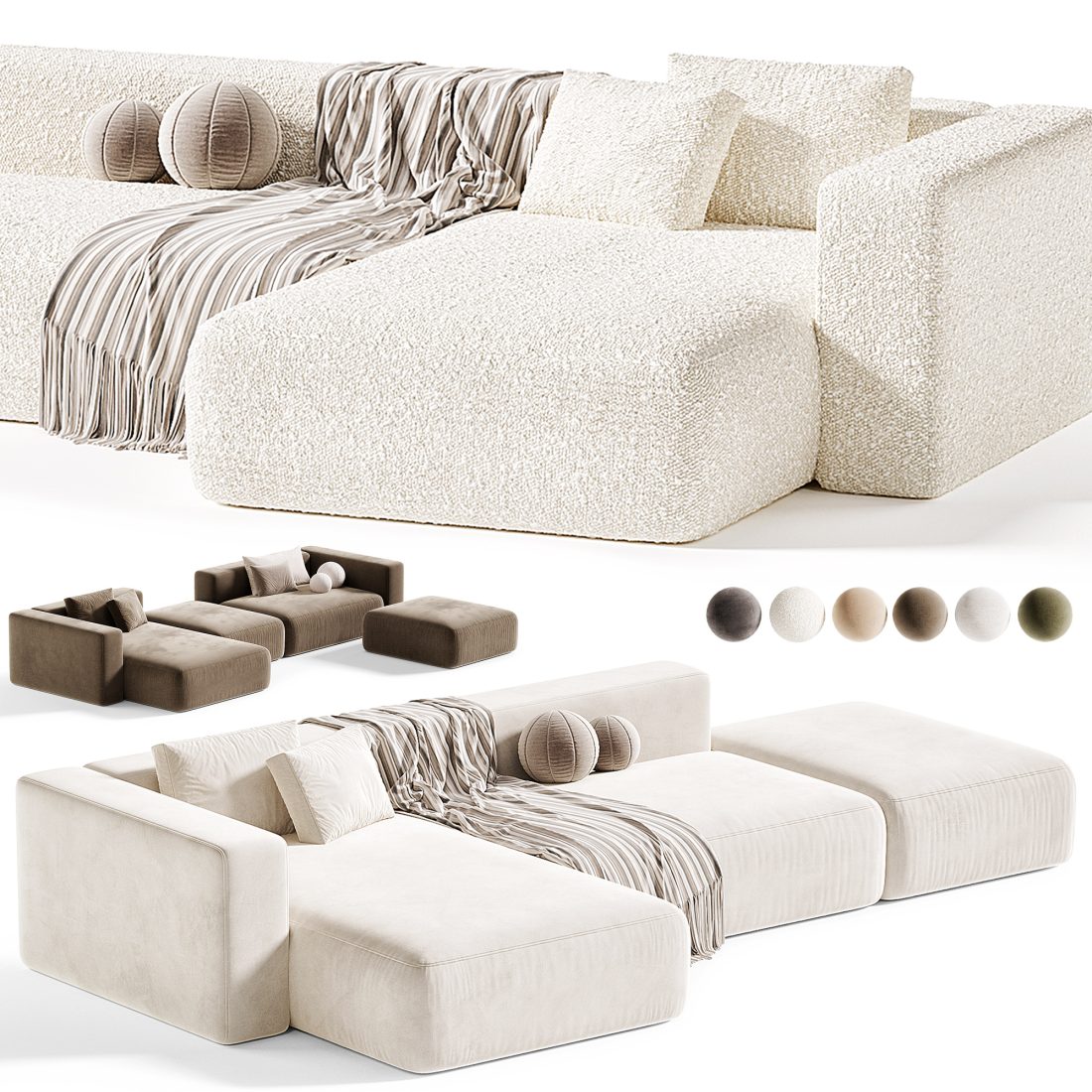 Bari Sofa Costa Bella - 3D Model for Corona