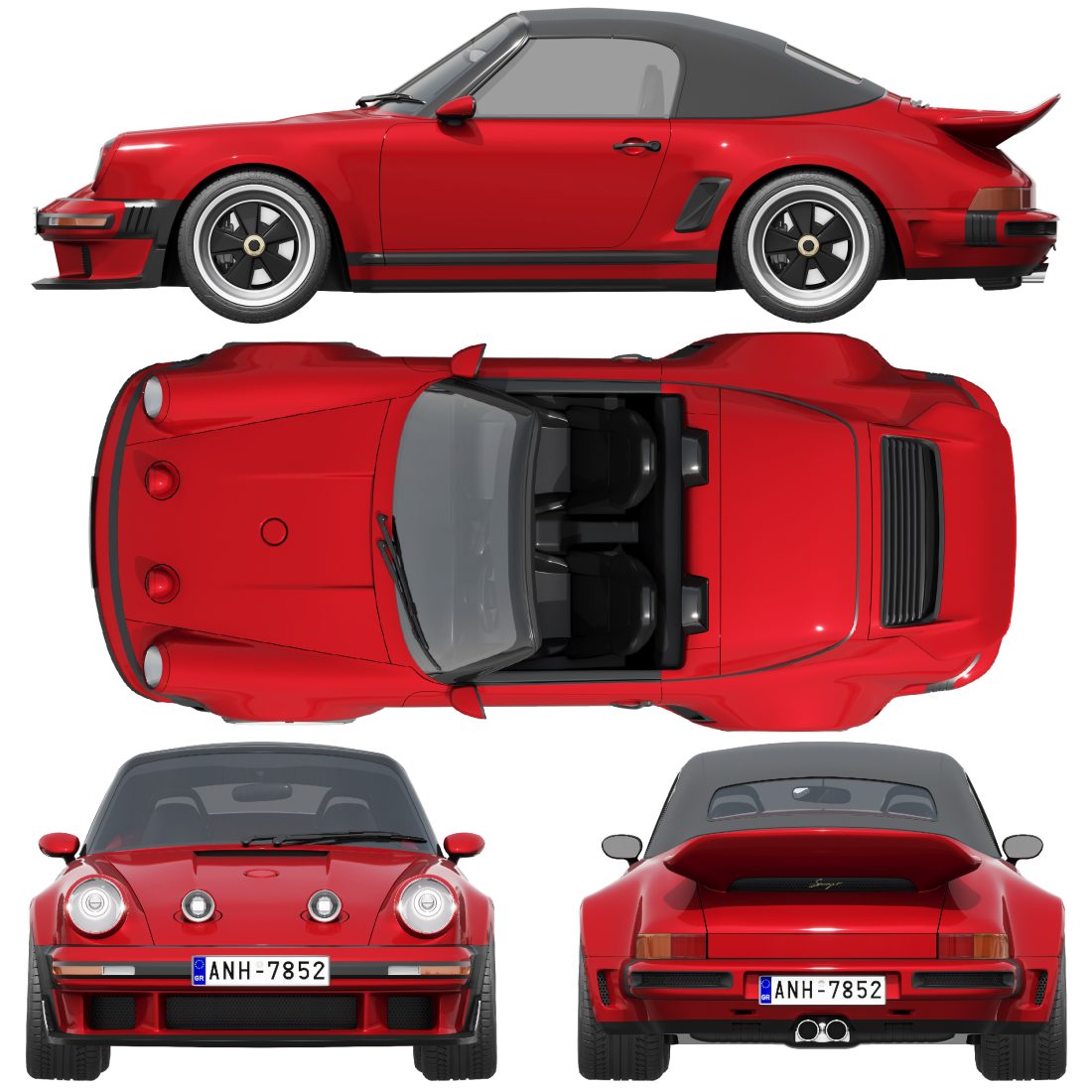 Singer Porsche 911 Carrera Cabriolet Turbo 2026 3D Model for Corona ...