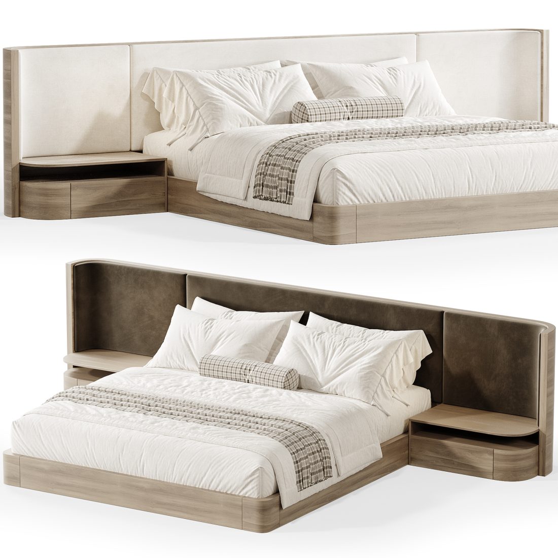 Gianna Natural Bed 3D Model for VRay, Corona | CGMood