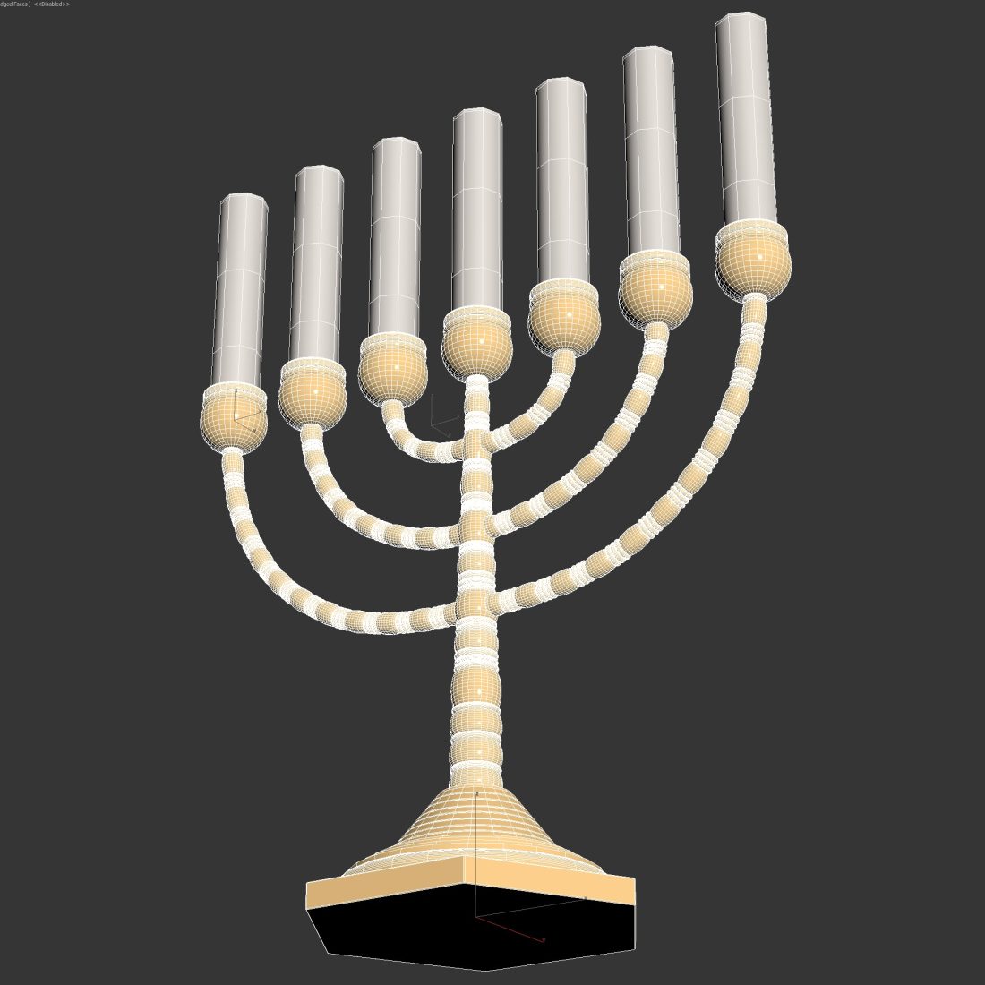 Menorah Seven Branched Lampstand Candlestick 3D Model for Corona | CGMood