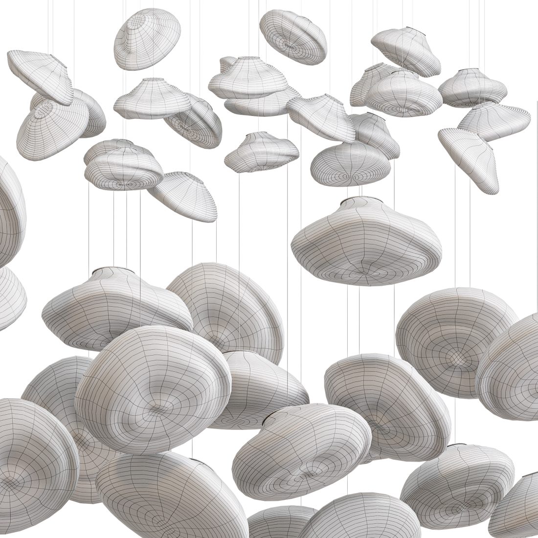 Random Glass Pendant Light By Pinlighting 3D Model for VRay, Corona ...