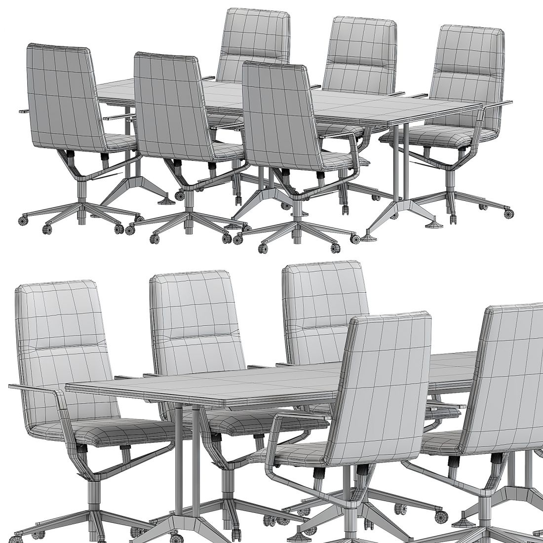 Wilkhahn Logon Table & Sola Chair - 3D Model for Corona