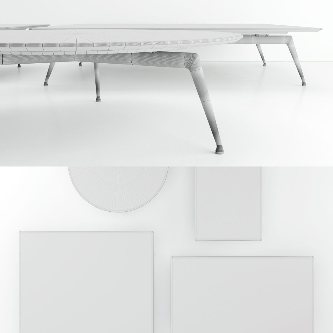 Flexform Este Coffee Table - 3D Model for Corona, VRay