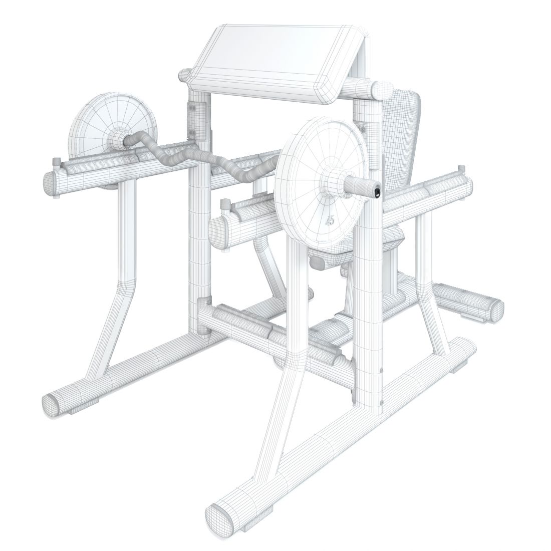 Life Fitness Signature Arm Curl Bench 3D Model for VRay | CGMood