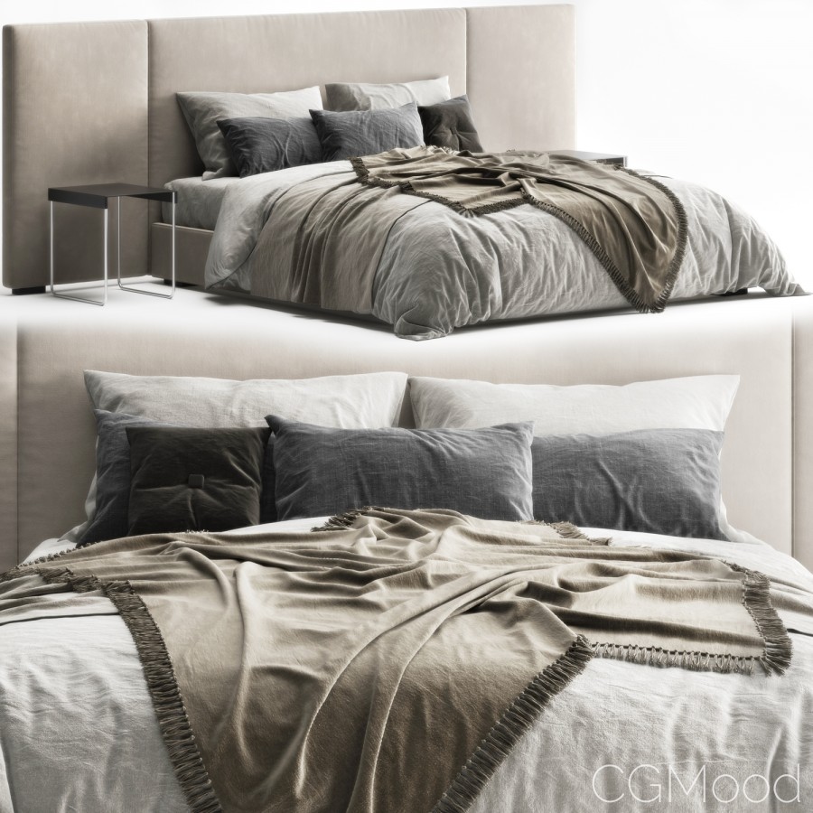 Restoration Hardware Modena Bed - 3D Model for VRay