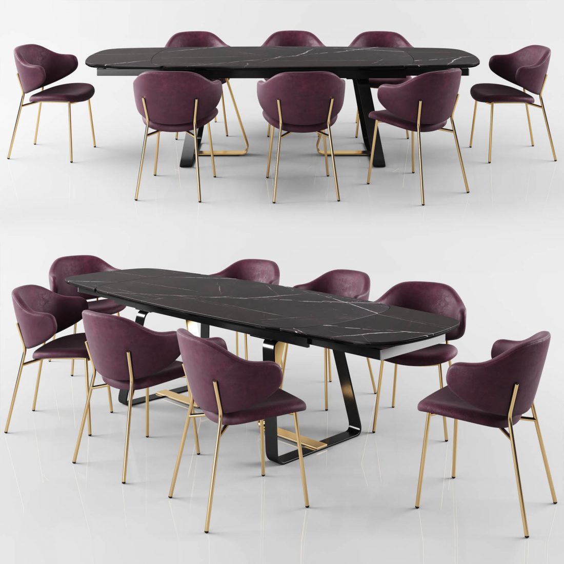 Calligaris Sunshine Table_holly Chair - 3D Model for VRay