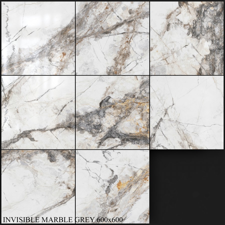 Yurtbay Seramik Invisible Marble Grey 600x600 - 3D Model for VRay