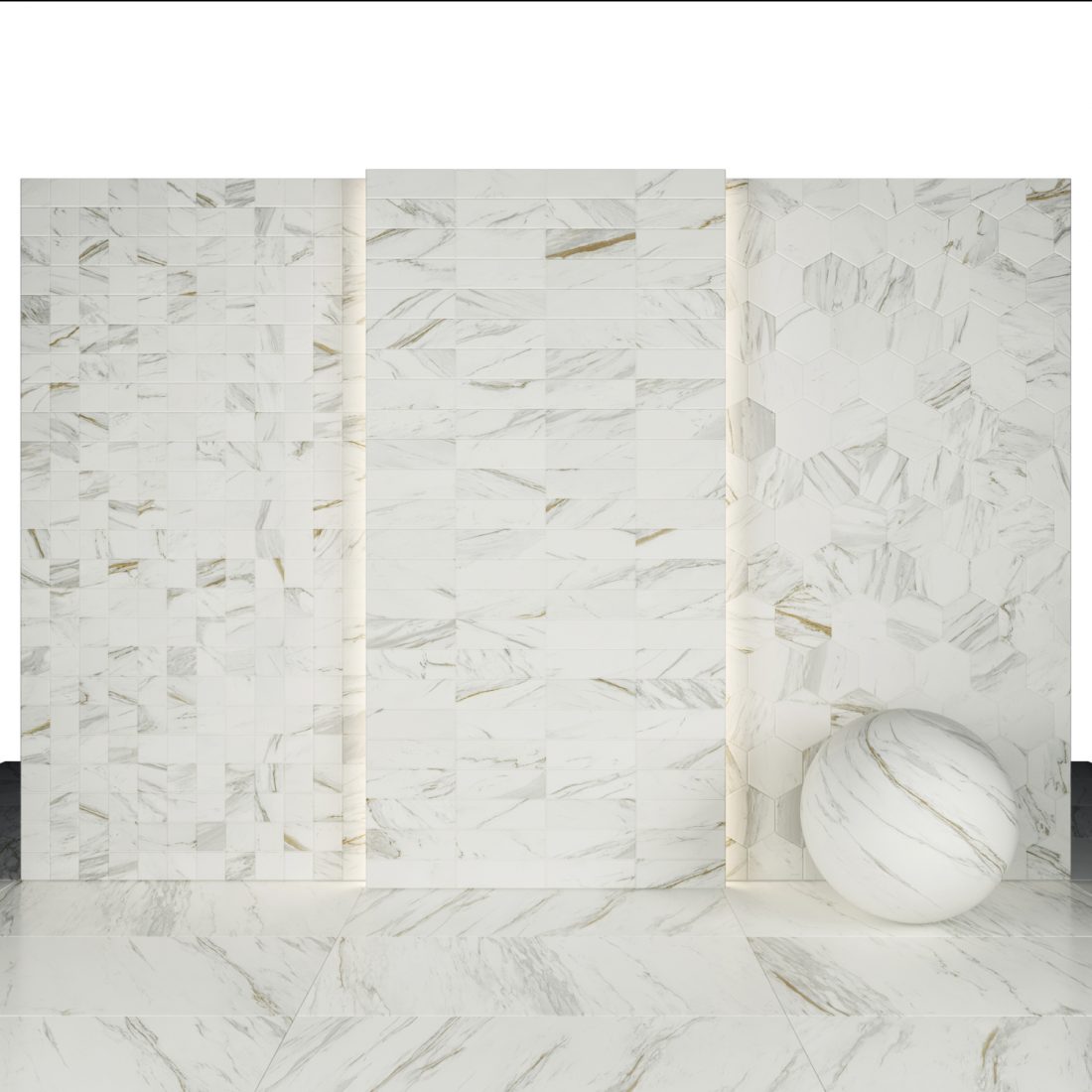 Impression White Marble - 3D Model for VRay