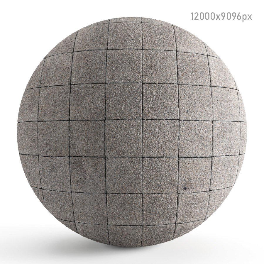 Seamless Square Paving Slabs V2 - 3D Model for VRay, Corona