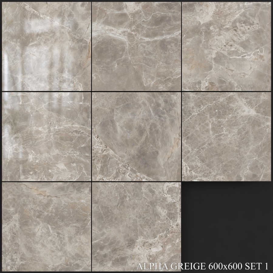 Yurtbay Seramik Alpha Greige 600x600 Set 1 - 3D Model for VRay