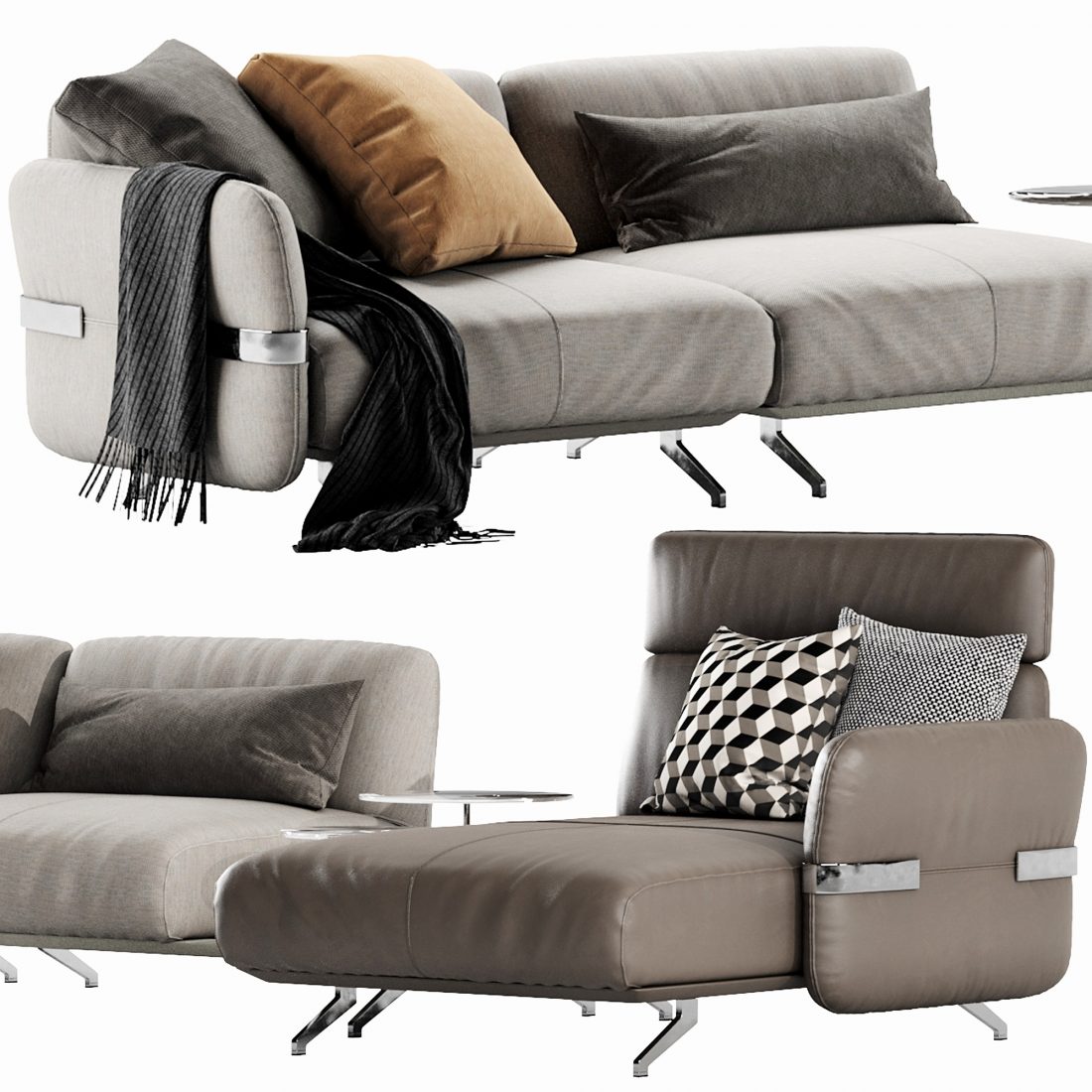 Natuzzi Pablo - 3D Model for VRay, Corona