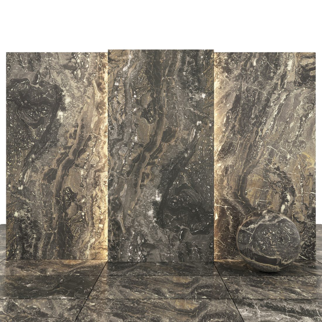 Nebula Dark Gray Marble - 3D Model for VRay