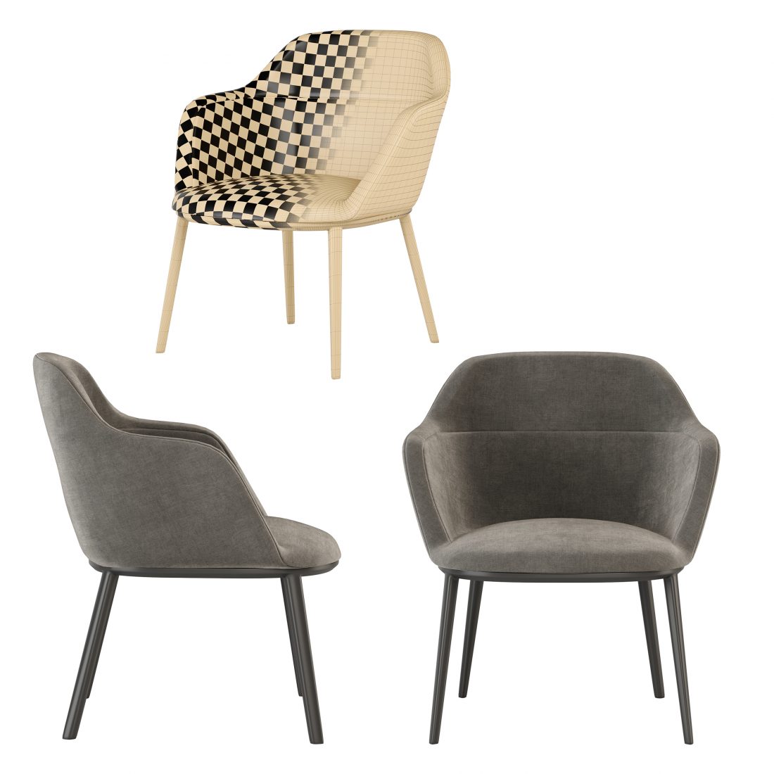 Caratos Maxalto Easy Chair - 3D Model for Corona