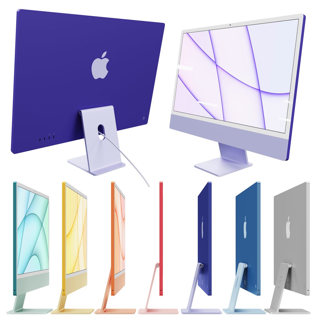 Apple Imac 24 ″ 2021 - 3D Model for VRay, Corona