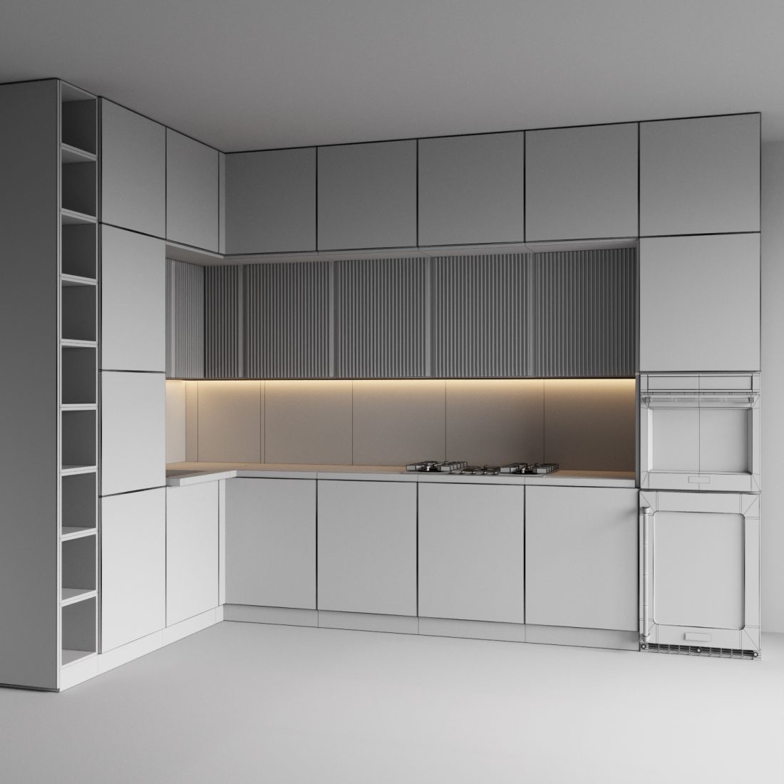 Kitchen 020 - 3D Model for VRay, Corona