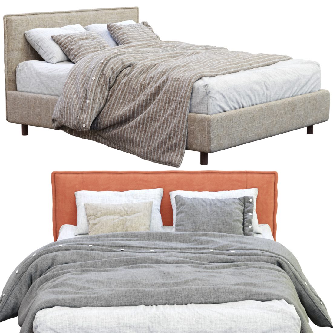 Paco Bed By Bonaldo - 3D Model for Corona