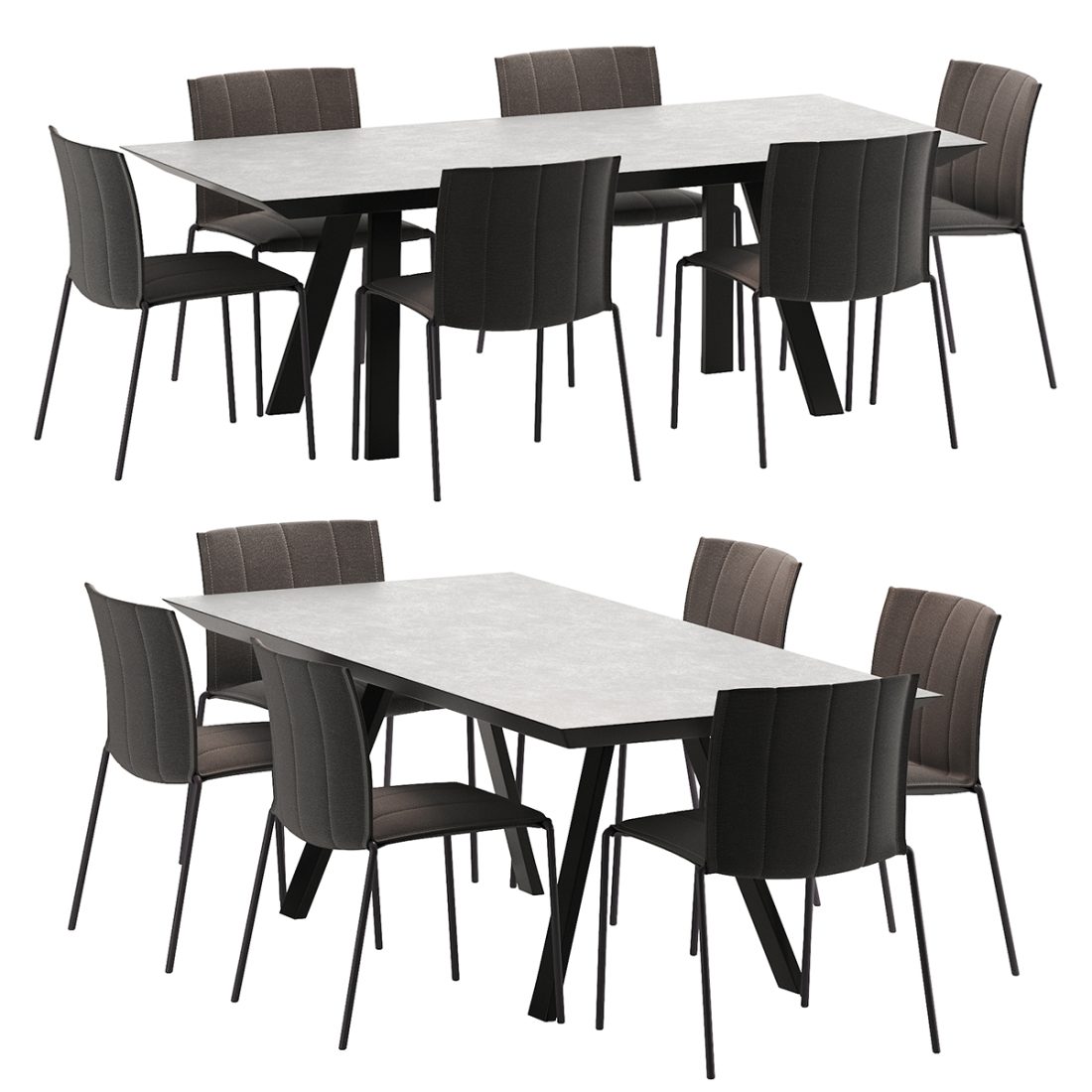St Martin Outdoor Dining Table & Mae Slide - 3D Model for Corona