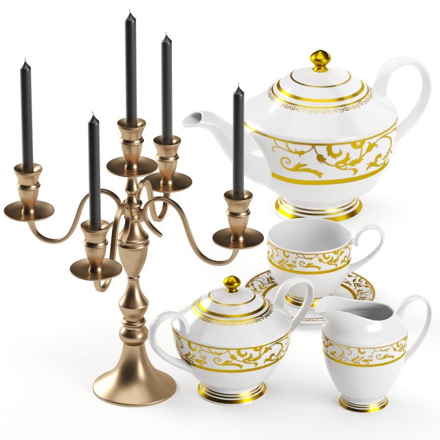 Tea Set - 3D Model for Corona