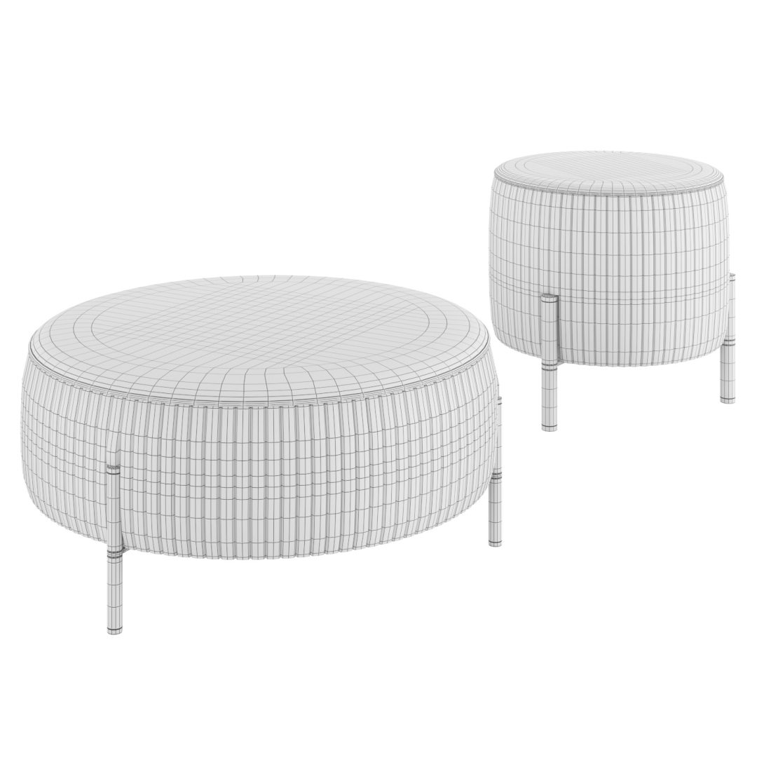 Pouf Toulouse - 3D Model for VRay, Corona