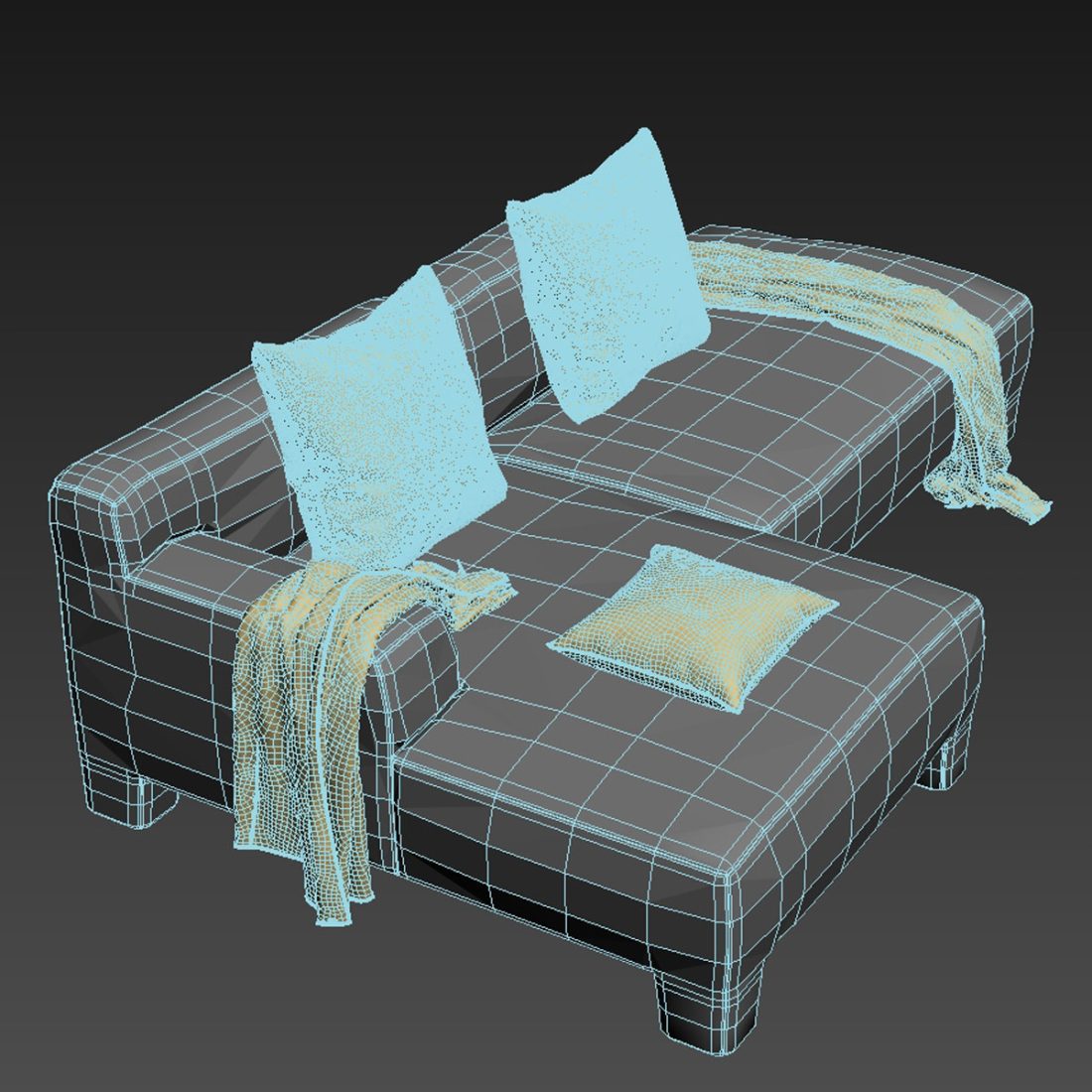Natadora Morocco Chaise Sofa - 3D Model for VRay
