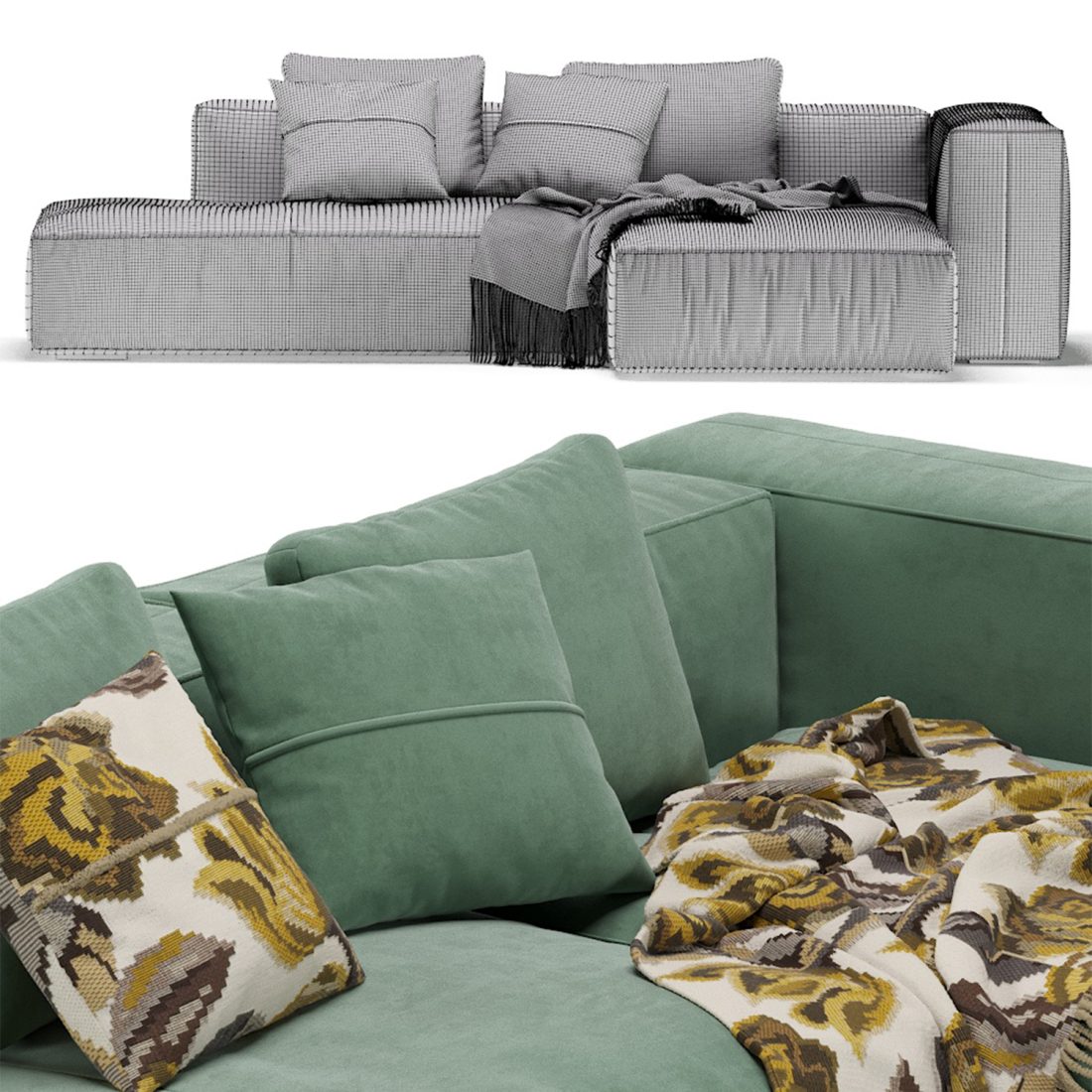 Modular Sofa One By Obon 3D Model for Corona | CGMood