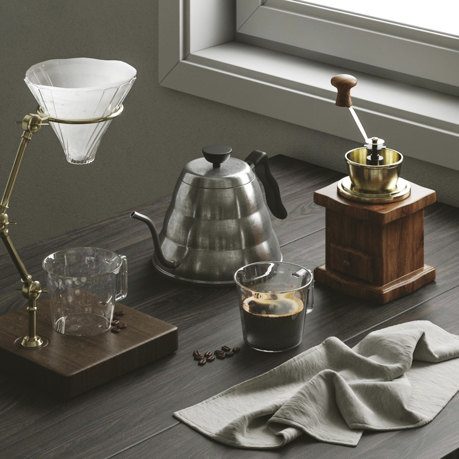 Breakfast Coffee Set 02 3D Model for VRay, Corona | CGMood
