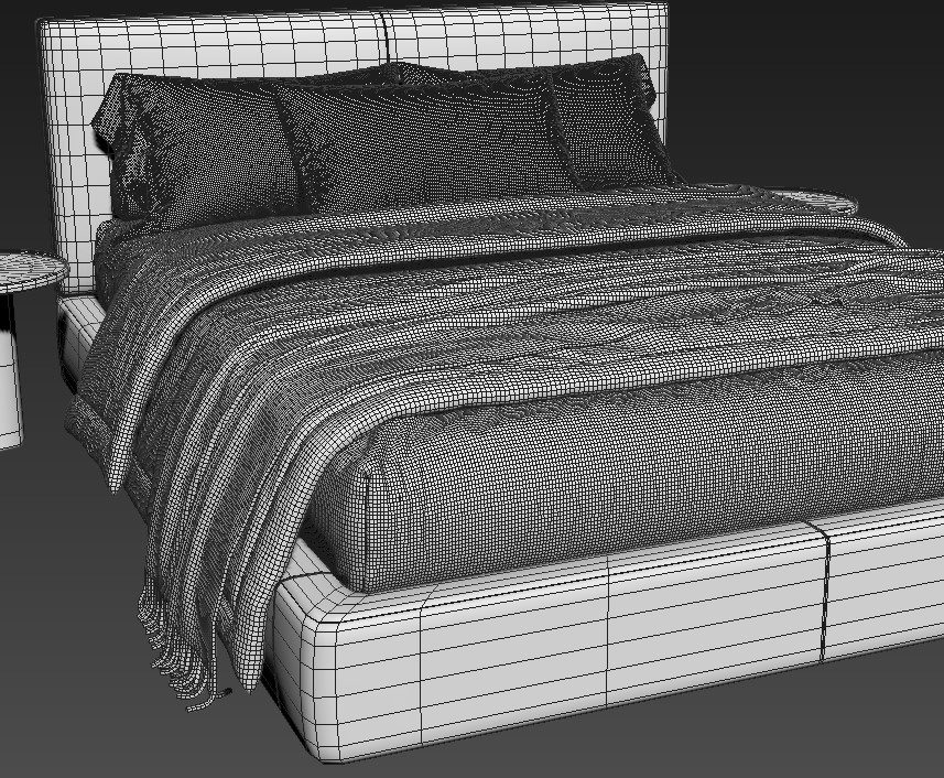 B&b Italia Richard Bed - 3D Model for VRay, Corona