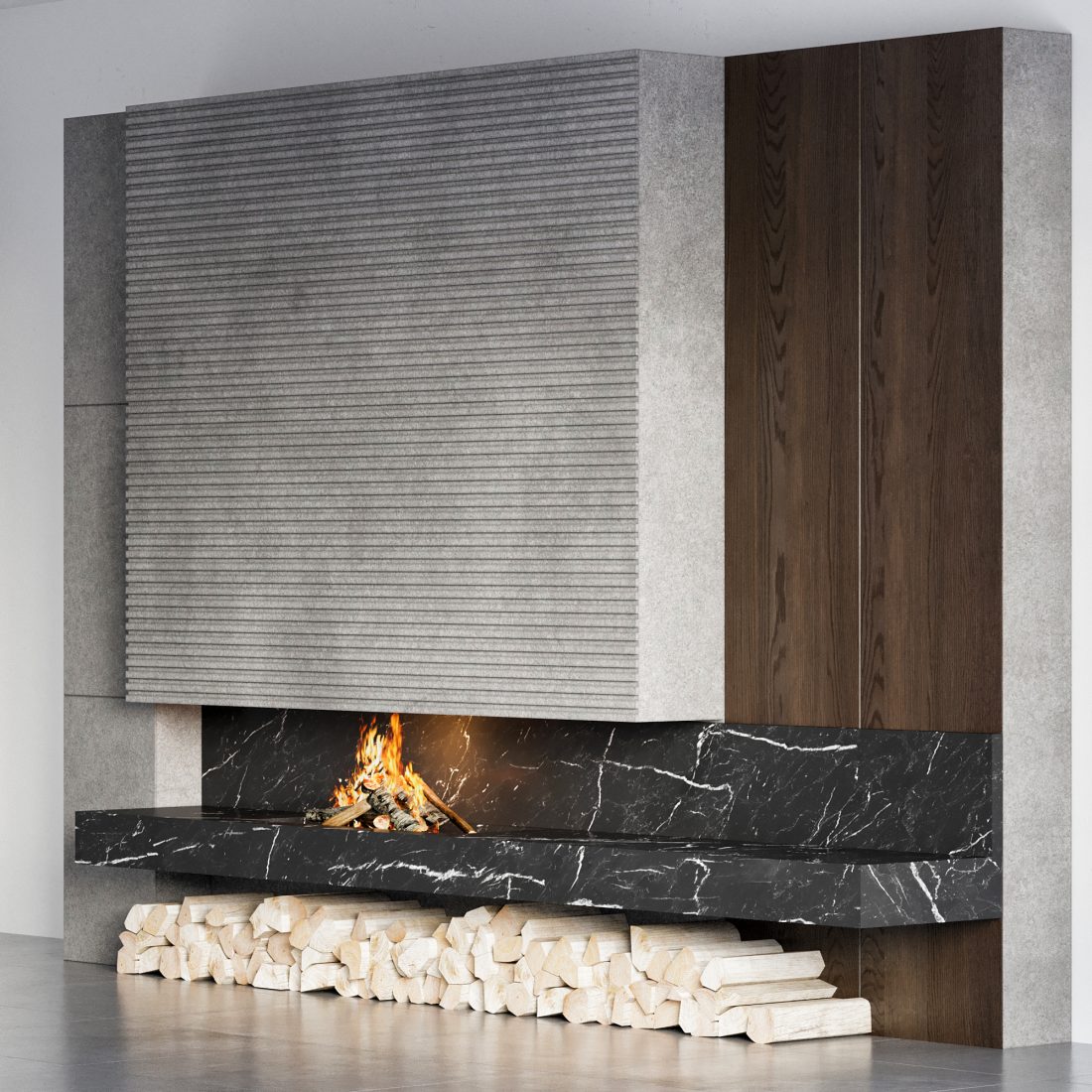 Fire Place 08 3D Model for VRay, Corona | CGMood