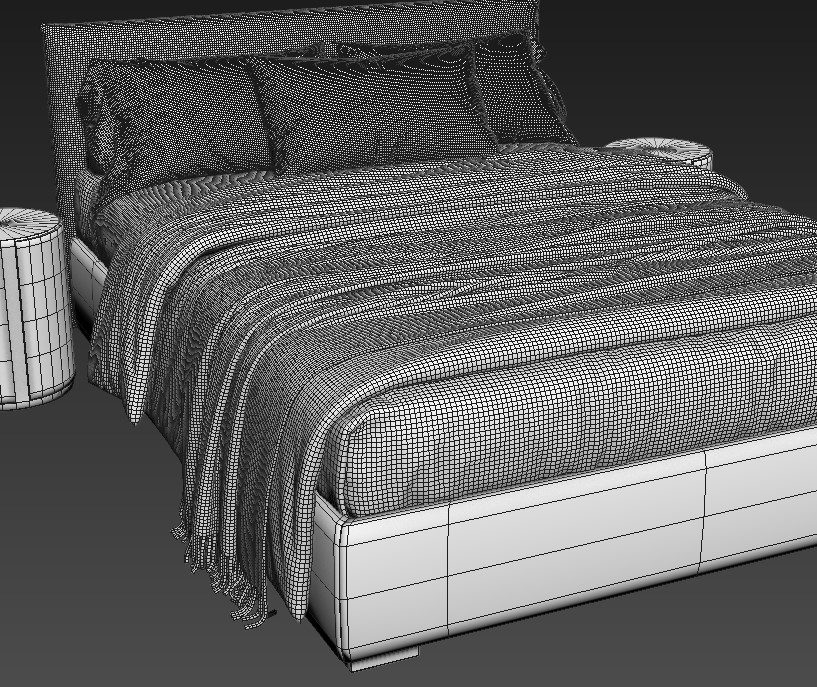 Meridiani Scott Bed - 3D Model for VRay, Corona