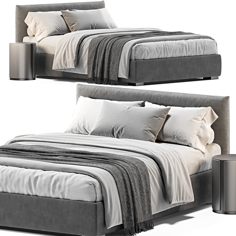 Meridiani Scott Bed - 3D Model for VRay, Corona