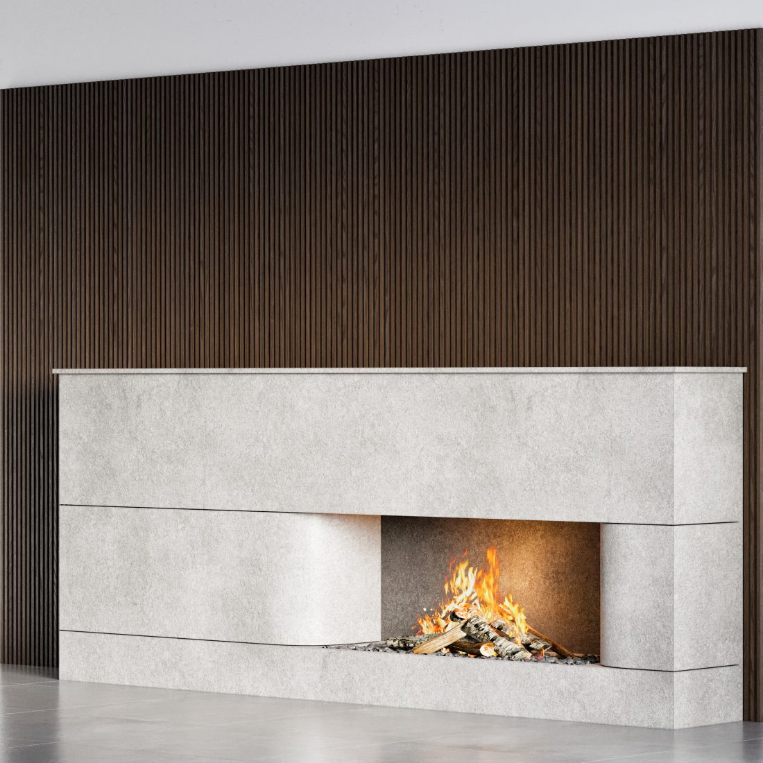 Fire Place 11 - 3D Model for VRay, Corona