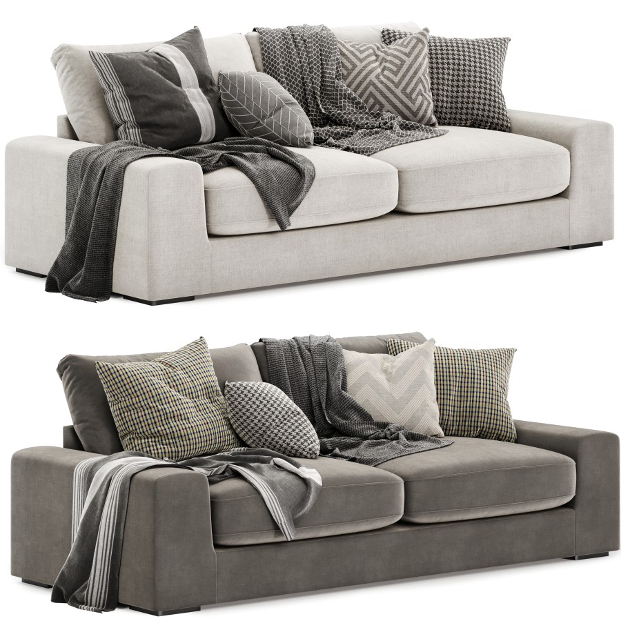 Chill Fabric 4 Seater Sofa - 3D Model for VRay, Corona
