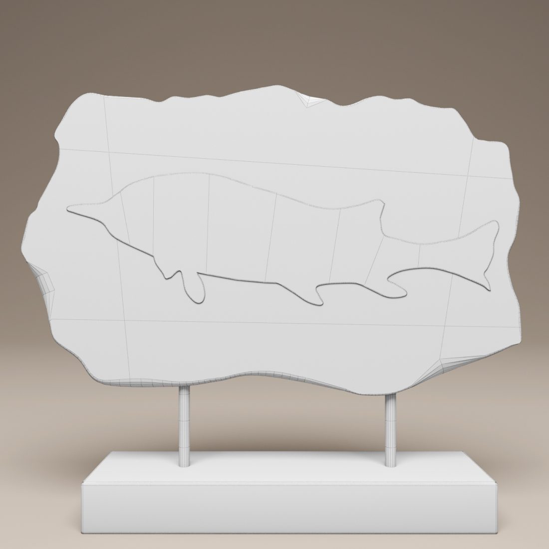 Fossil, Figurine, Fish, Decor - 3D Model for VRay