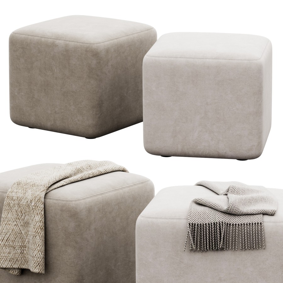 Block Party Ottoman By Poppin - 3D Model for VRay
