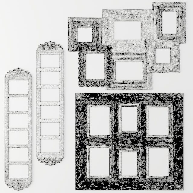 Decor, Set, Frames, Classic Frames, Pictures, Set - 3D Model for VRay