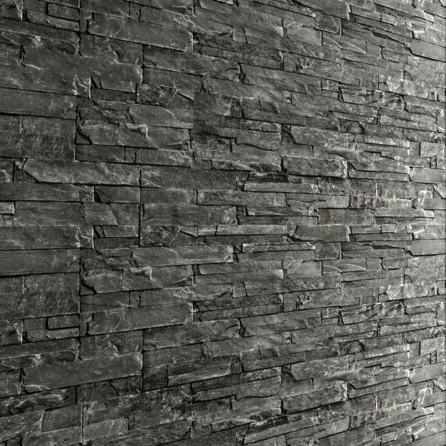 Masonry, Wall, Wild Stone, Slate, Black, Loft 3D Model for VRay | CGMood