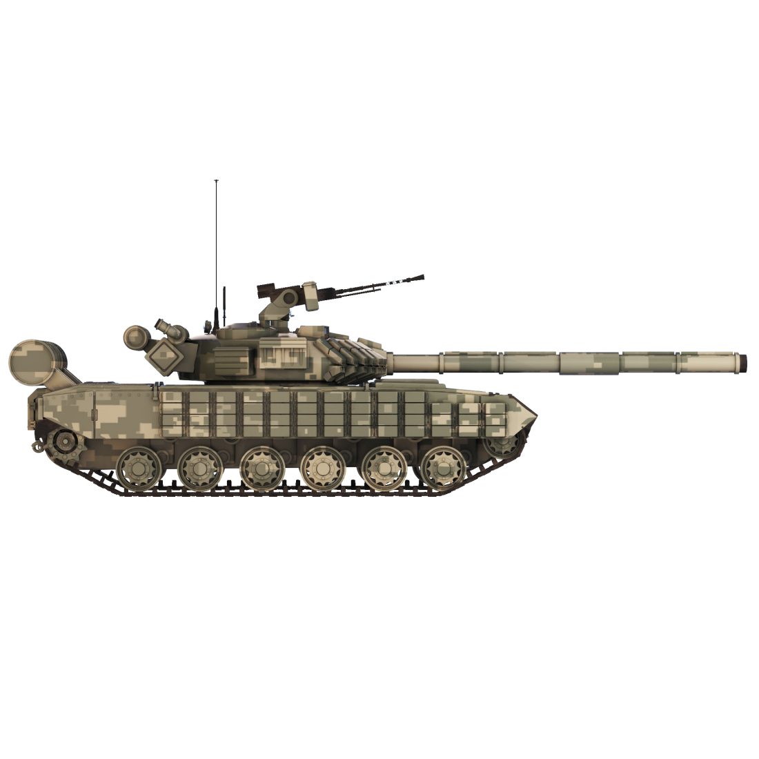 Tank T-64 Bv 2017 - 3D Model for VRay
