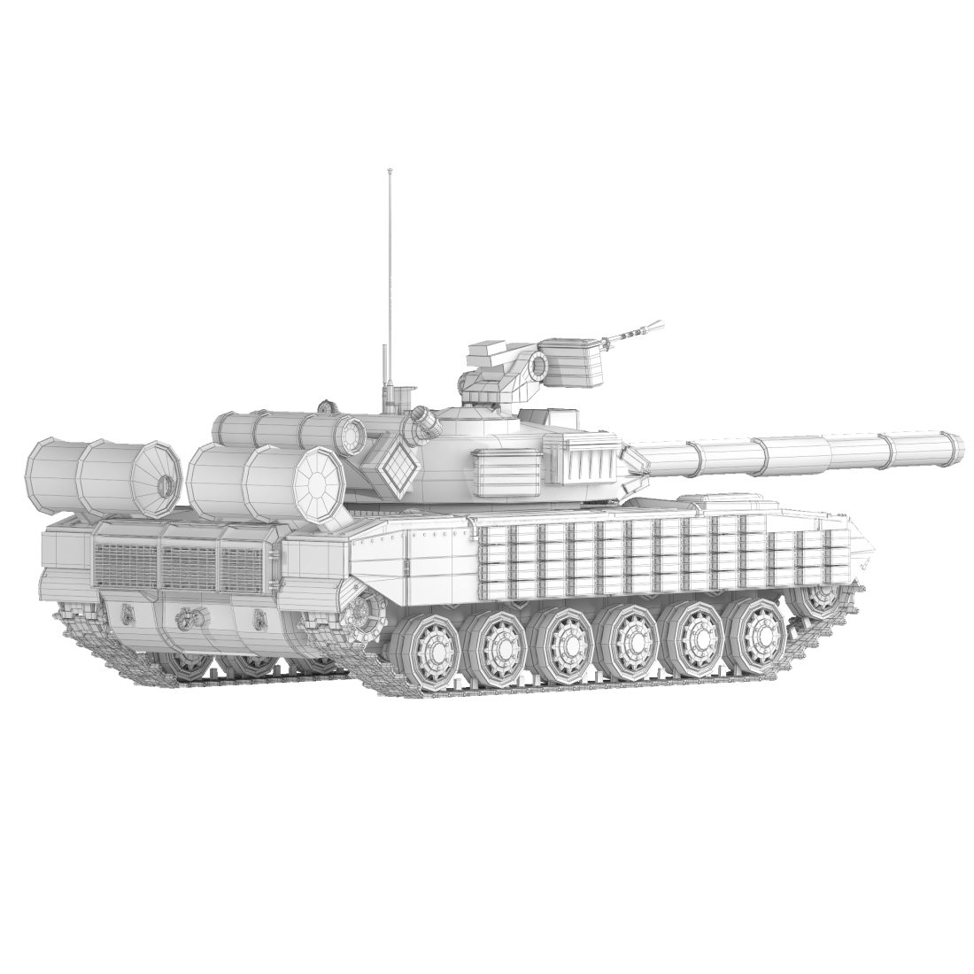 Tank T-64 Bv 2017 - 3D Model for VRay