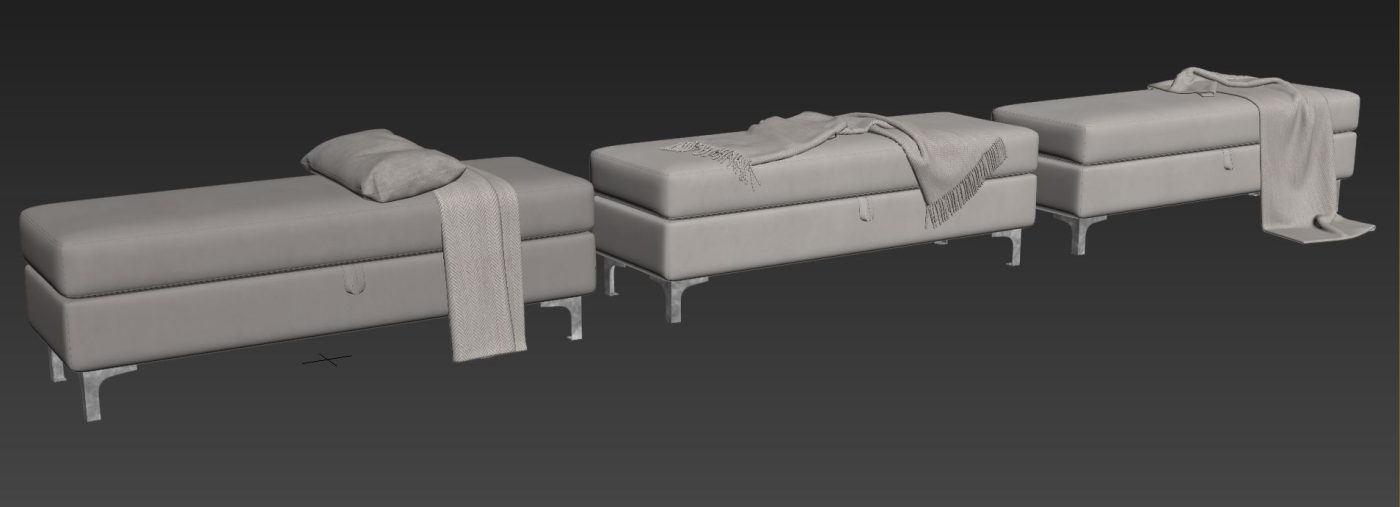 Taquarius Bench By Everly Quinn - 3D Model for VRay