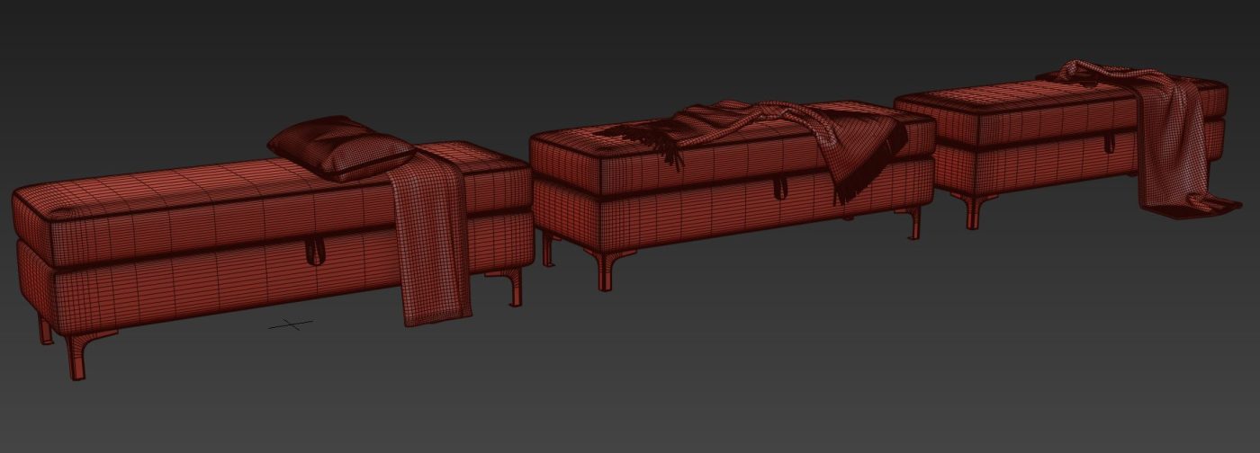 Taquarius Bench By Everly Quinn - 3D Model for VRay
