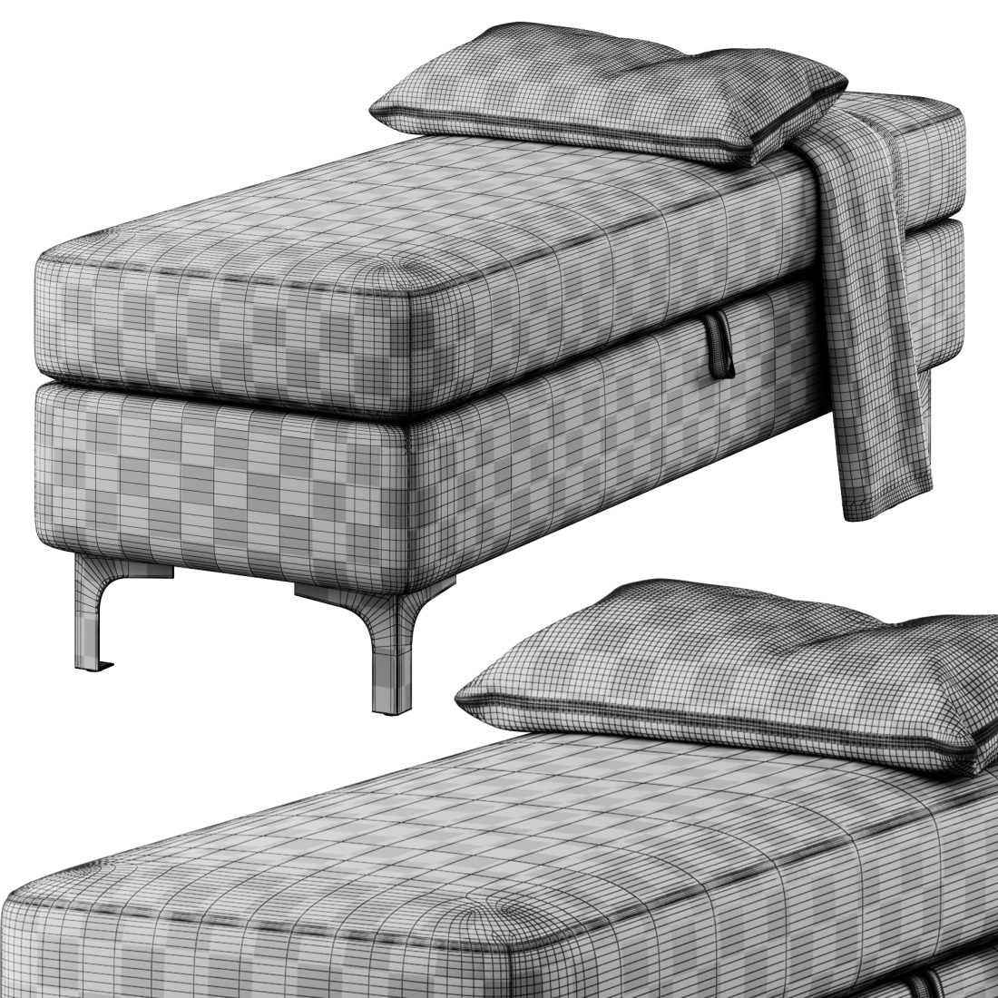 Taquarius Bench By Everly Quinn - 3D Model for VRay