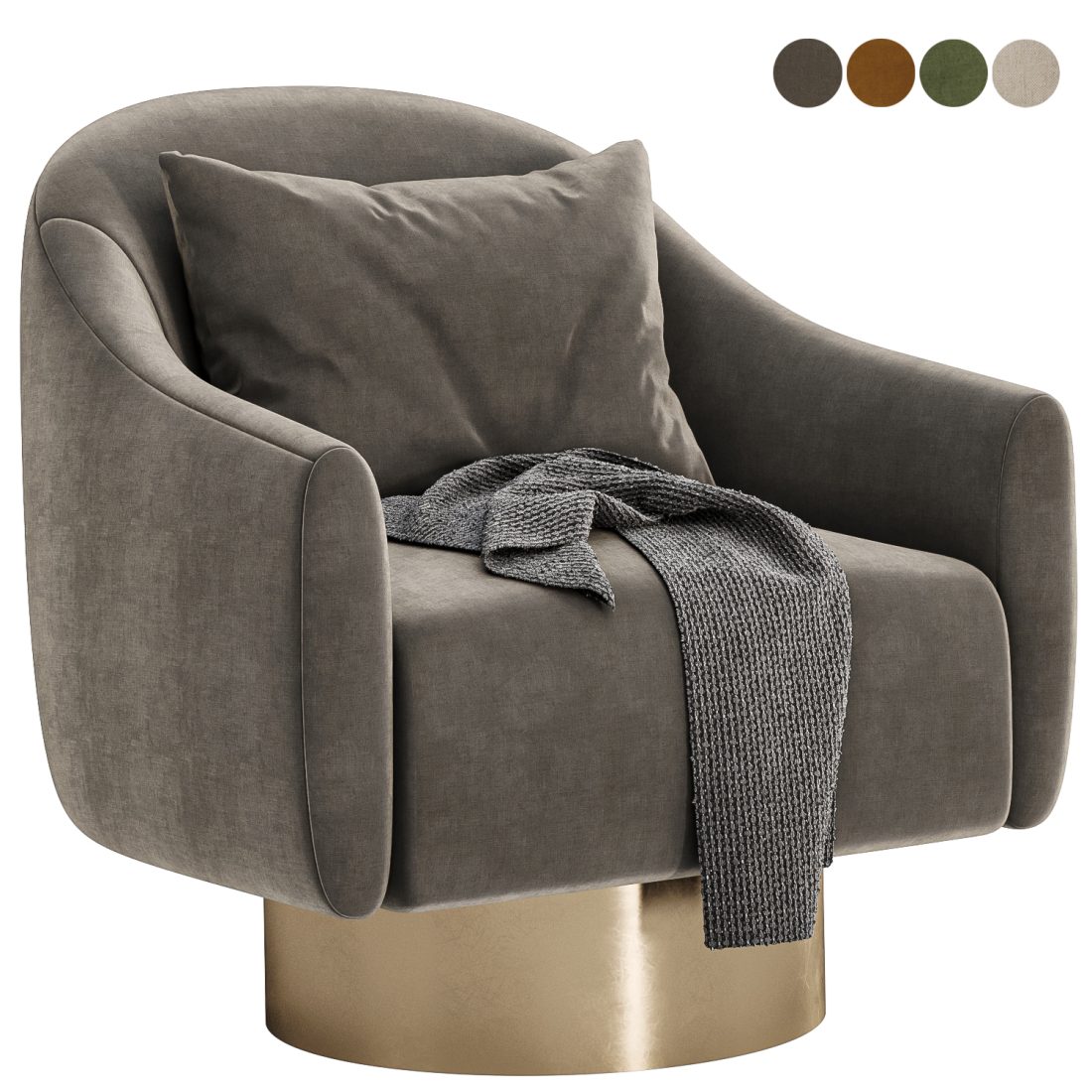 Laskasas Donald Armchair - 3D Model for VRay, Corona