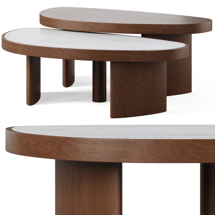 Coffee Table Silas By Hamilton Conte - 3D Model for VRay, Corona